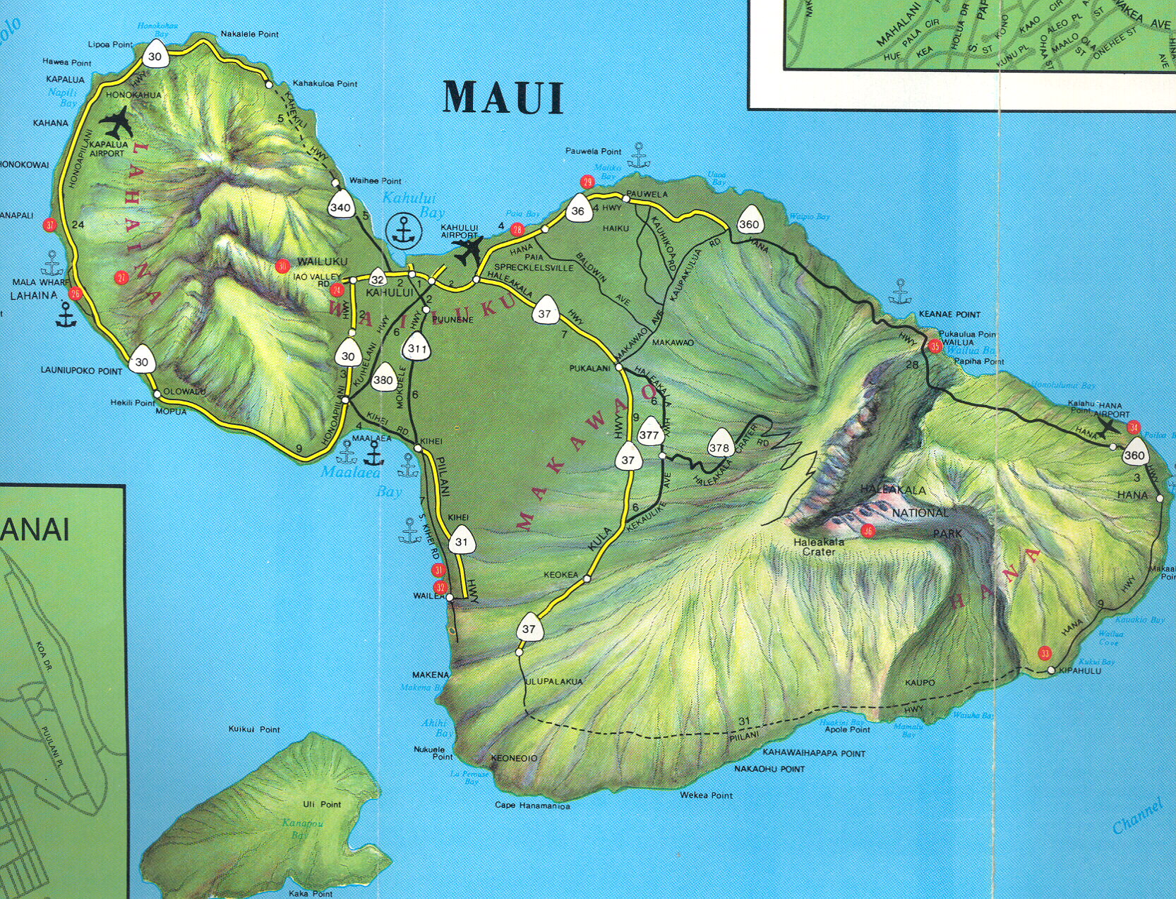 Maui Physical Map Maui HI Mappery Maui Physical Map Maui HI Mappery